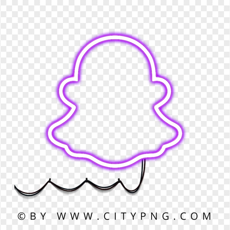 HD Purple Snapchat Neon Logo With El Wire PNG | Citypng