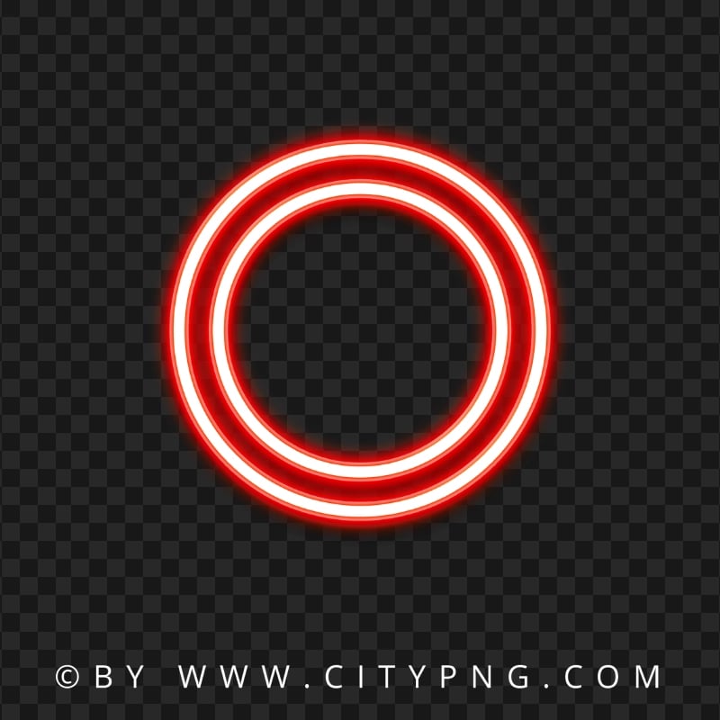 PS Controller Red Circle Neon Button Icon HD PNG | Citypng