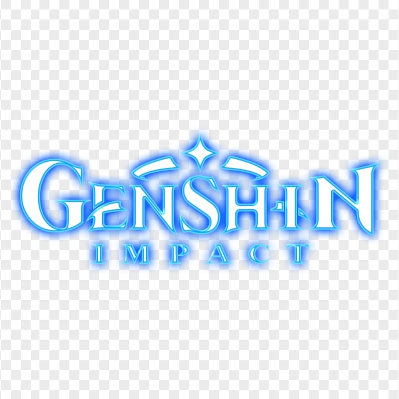 Blue Neon Genshin Impact Game Logo HD PNG | Citypng