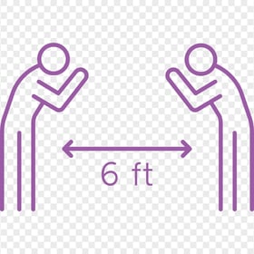 6ft Social Distance Pandemic Cartoon Icon Clipart | Citypng