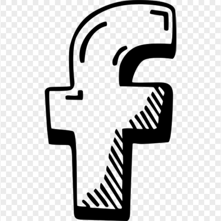 Black Outline F Facebook Letter Icon Sign Symbol | Citypng