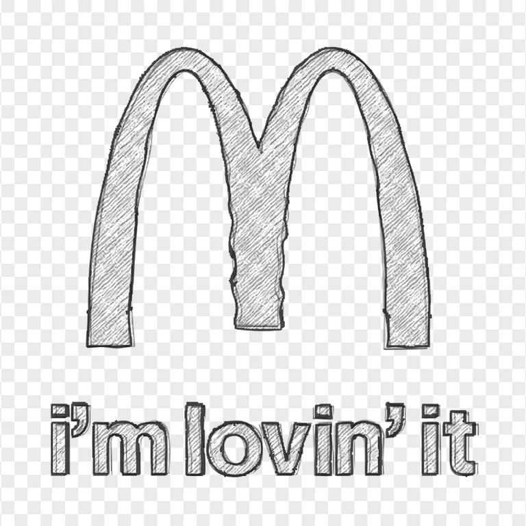 HD McDonald's Logo Black Sketch Drawing PNG Image | Citypng