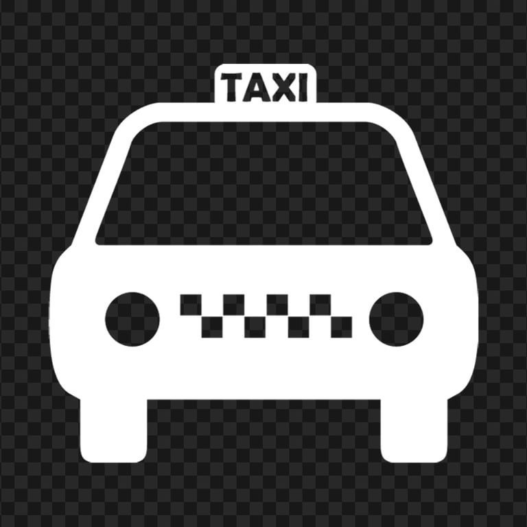 White Outline Taxi Cab Side View Icon | Citypng