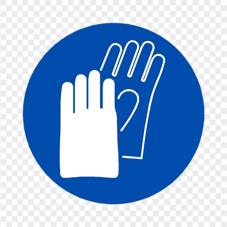 Glove Protection PPE Safety Blue Round Sign | Citypng
