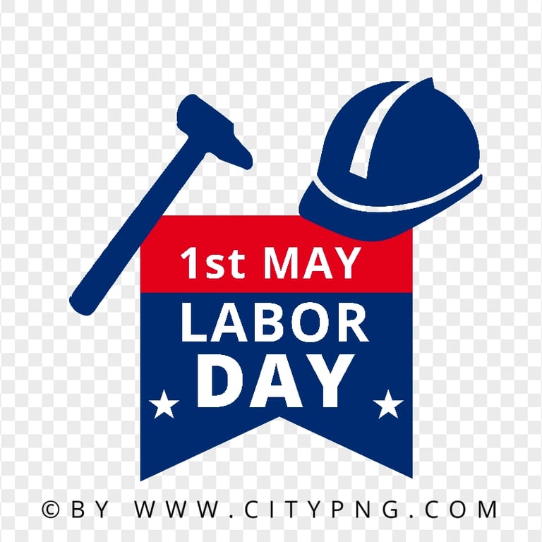 1st May Happy Labor Day Vector Logo Sign Image PNG | Citypng
