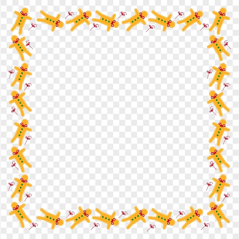 HD Gingerbread Man Square Frame PNG | Citypng