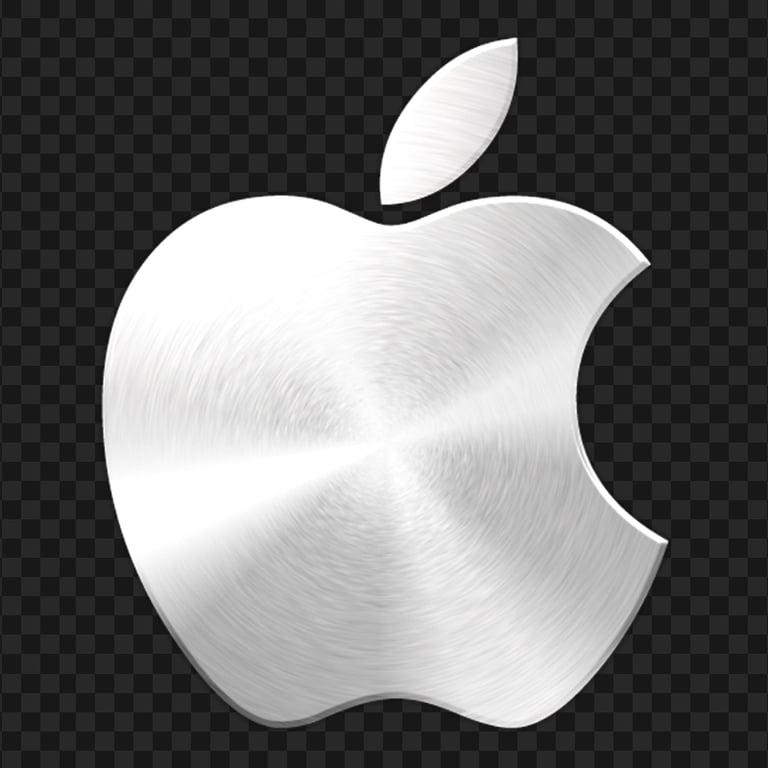 Silver Metal Apple Logo Icon PNG | Citypng