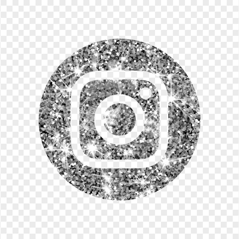 HD Silver Glitter Circular Instagram Logo Icon PNG | Citypng
