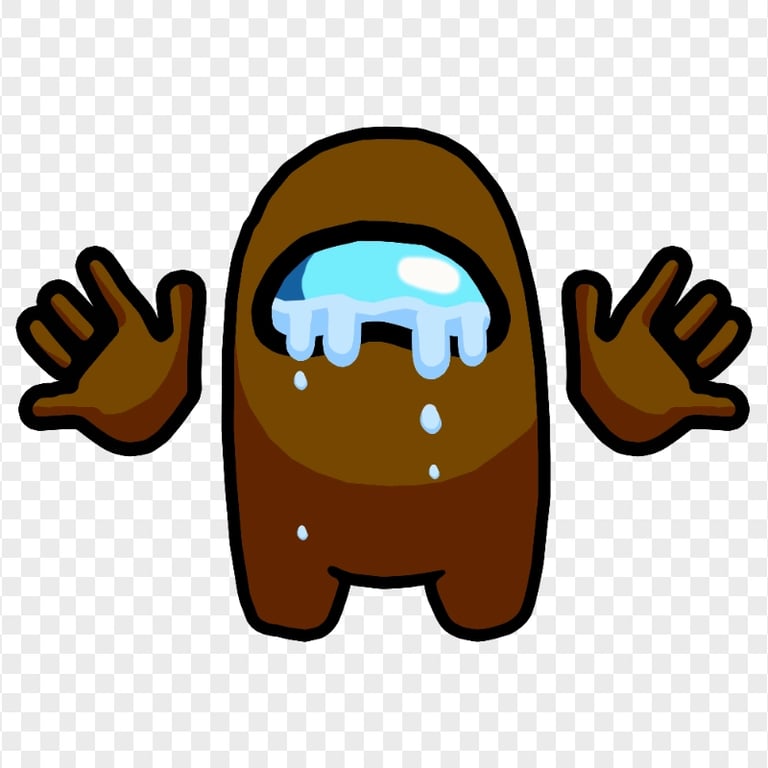 HD White Among Us Crewmate Front View Cry PNG | Citypng