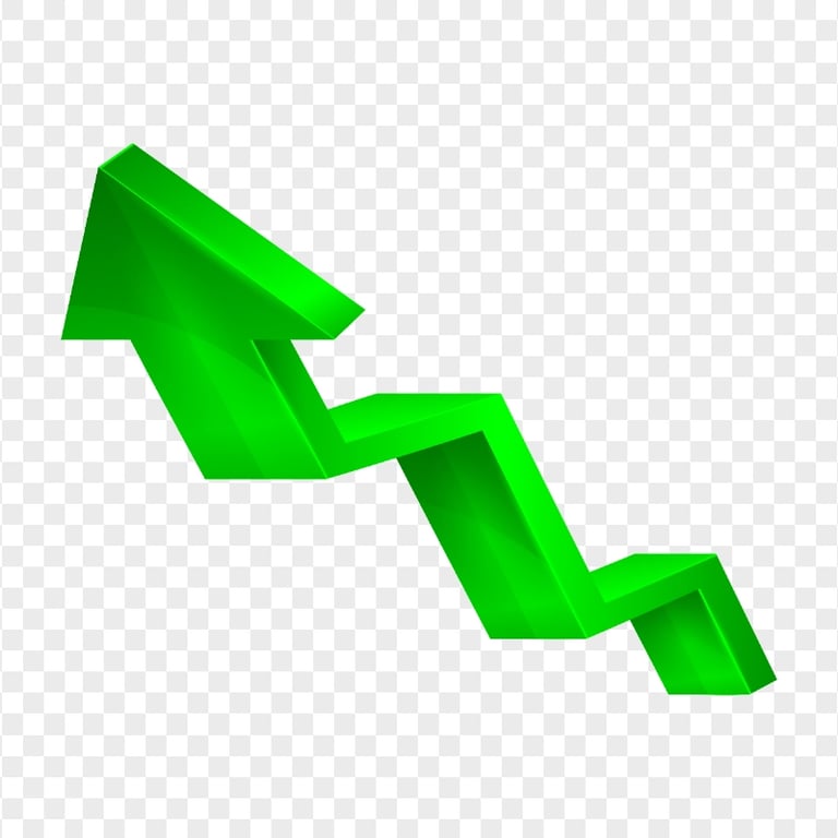 HD 3D Green Increase Arrow Up Left PNG | Citypng