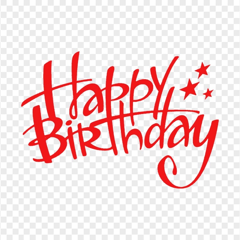 HD Red Happy Birthday Text PNG | Citypng