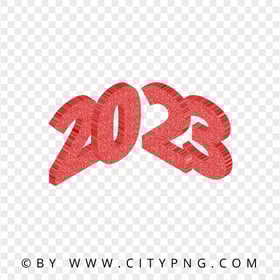 2023 Red Glitter 3D New Year Text Logo PNG | Citypng