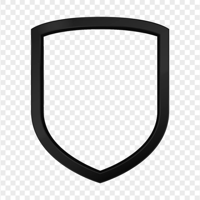 Black Metal Shield Outline Frame Download PNG | Citypng