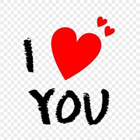 HD I Heart You I Love You Light Yellow Heart Text Letters PNG | Citypng