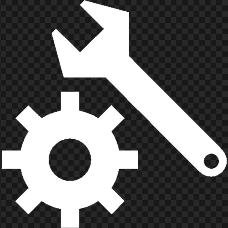 Settings Repair White Icon PNG | Citypng