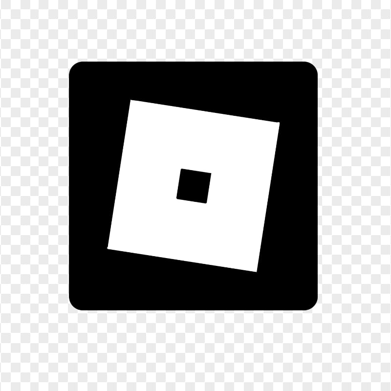 HD Roblox Square Black & White Symbol Sign Icon Logo PNG | Citypng