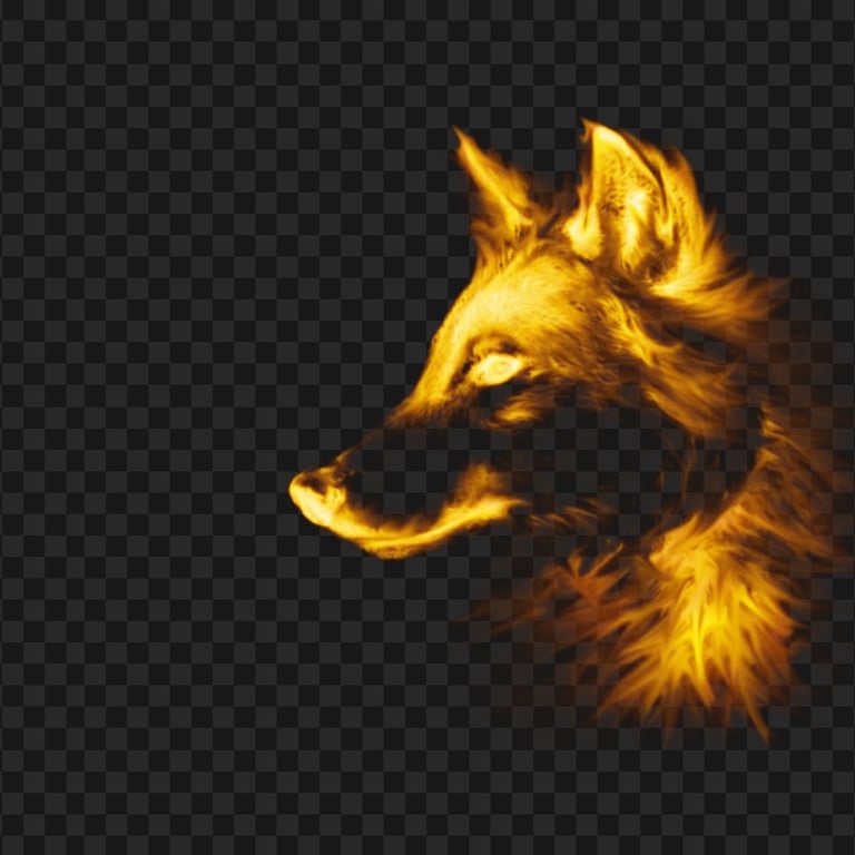 HD Fire Wolf Head Silhouette Transparent Background | Citypng