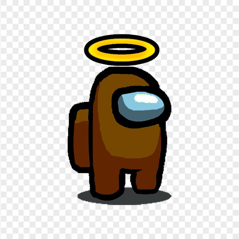 HD Brown Among Us Character With Halo Hat PNG | Citypng