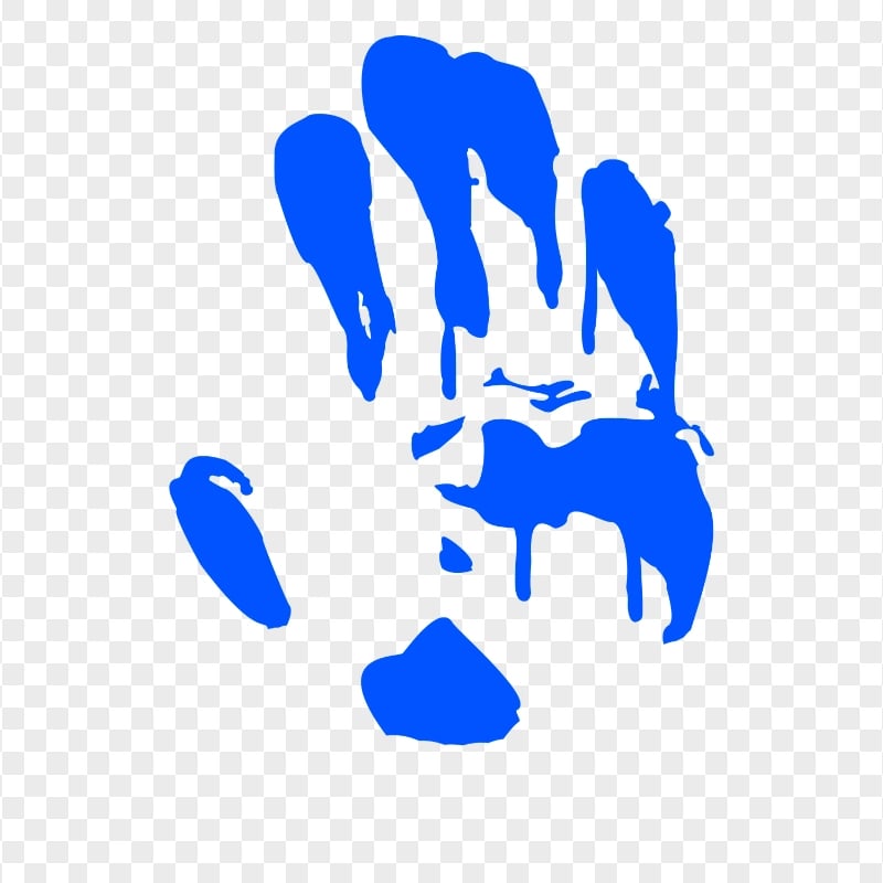 HD Blue Hand Print Silhouette Clipart PNG | Citypng