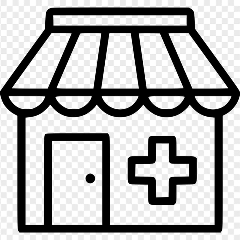 Outline Pharmacy Store Drugstore Black Icon | Citypng