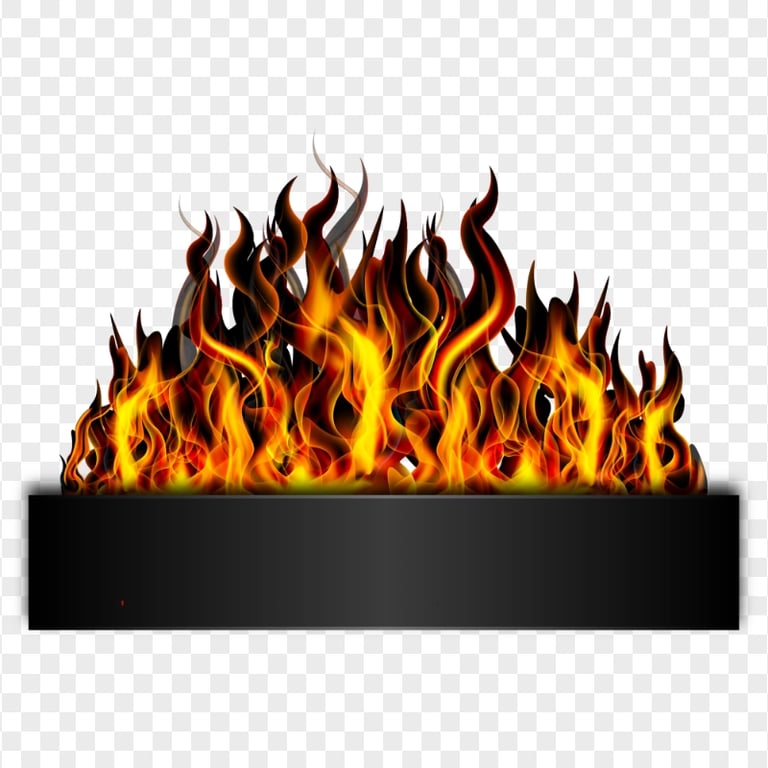 Blank Illustration Banner On Fire Flames PNG | Citypng