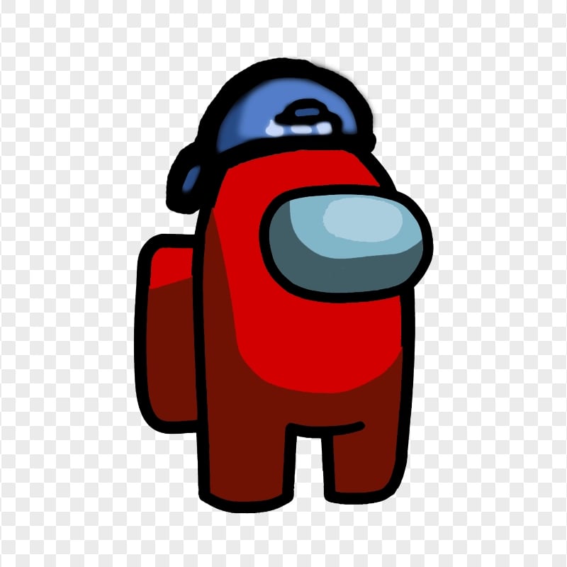 HD Red Among Us Crewmate Character With Backwards Baseball Cap PNG ...