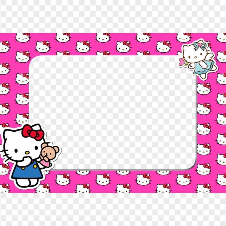 Hello Kitty Pink and White Frame HD PNG | Citypng