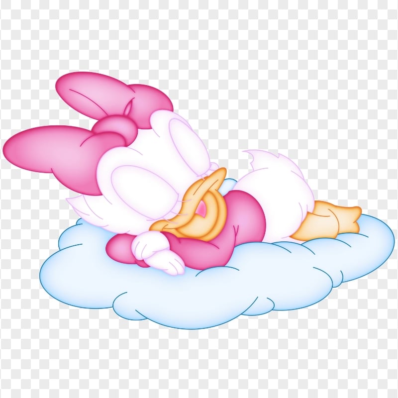 HD Baby Daisy Duck Sleeping In The Cloud PNG | Citypng