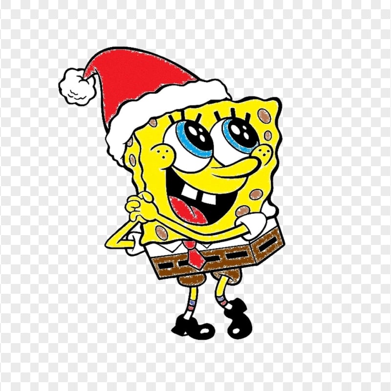 HD Spongebob Merry Christmas Hand Drawing Character Transparent PNG | Citypng