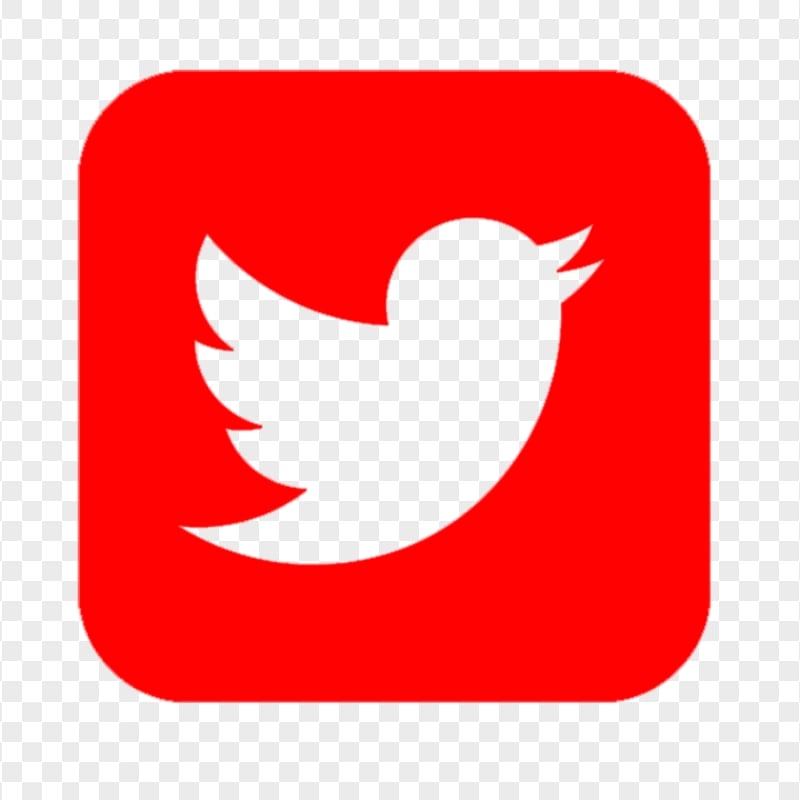 Square Twitter Red App Icon PNG | Citypng