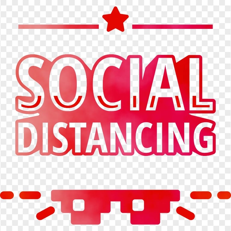 Red Social Distancing Logo Safety Icon Vector | Citypng