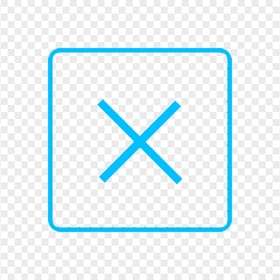 Blue Square Close X Button Icon Transparent Background | Citypng