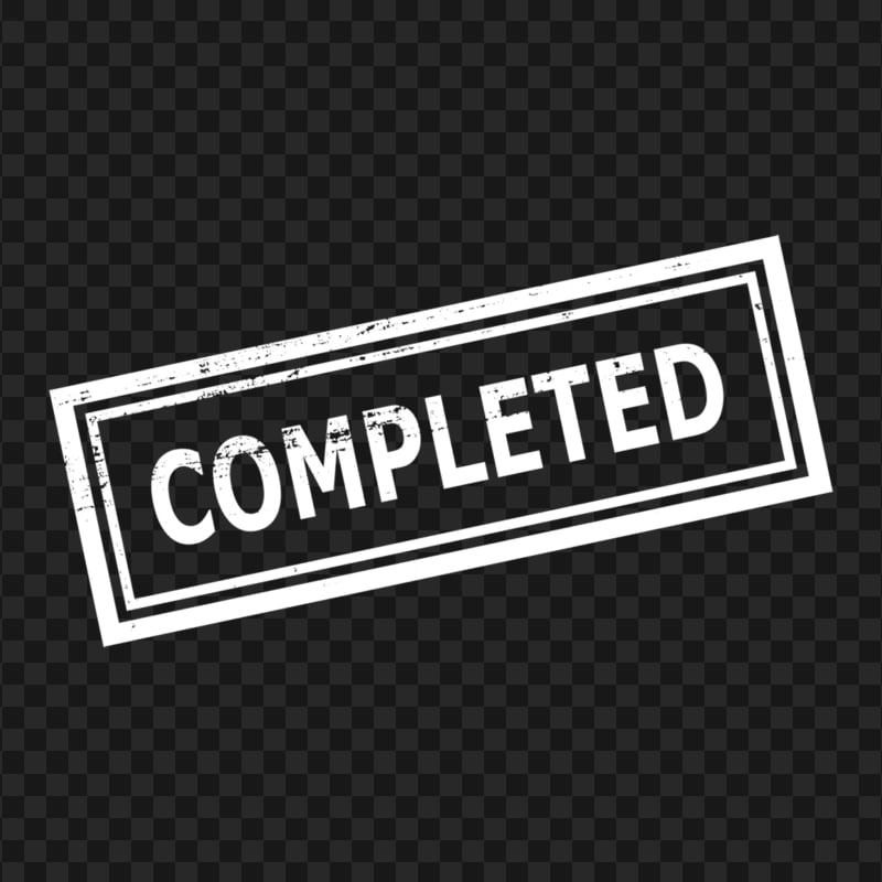 HD White Completed Stamp PNG | Citypng