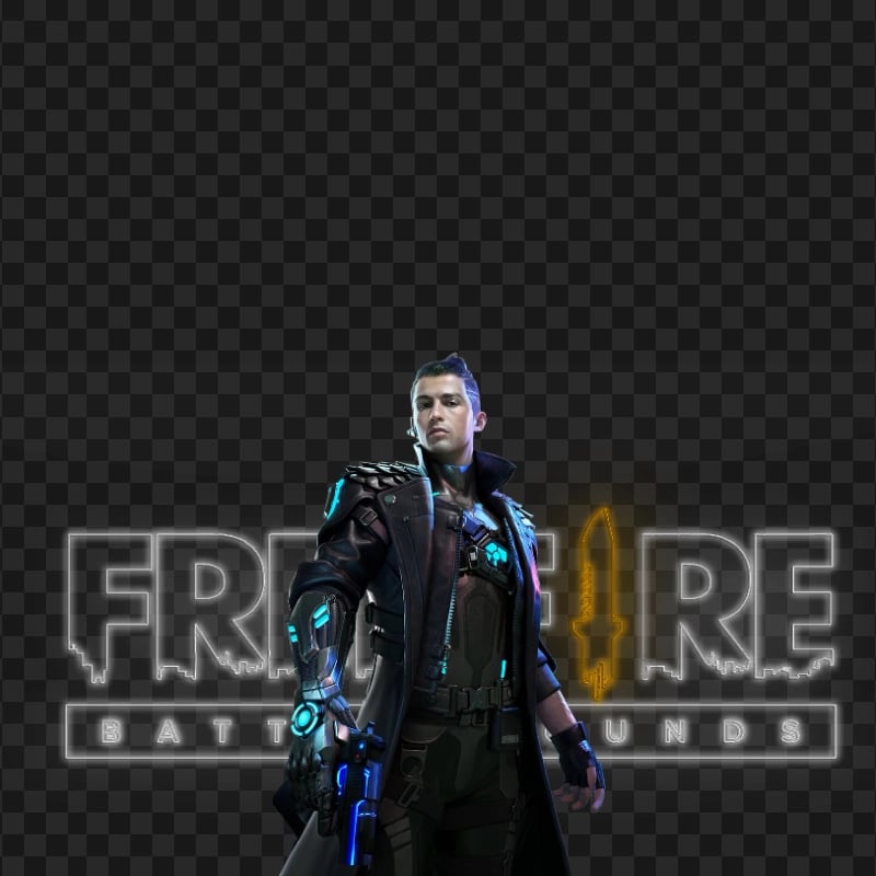 HD Cristiano Ronaldo FF Free Fire Player CR7 With Neon Logo PNG | Citypng