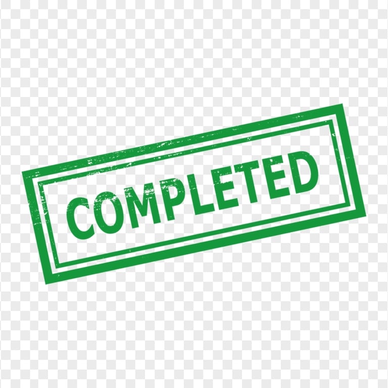 HD Green Completed Stamp PNG | Citypng