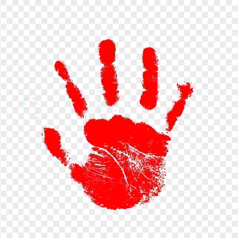 HD Red Handprint Right Hand PNG | Citypng