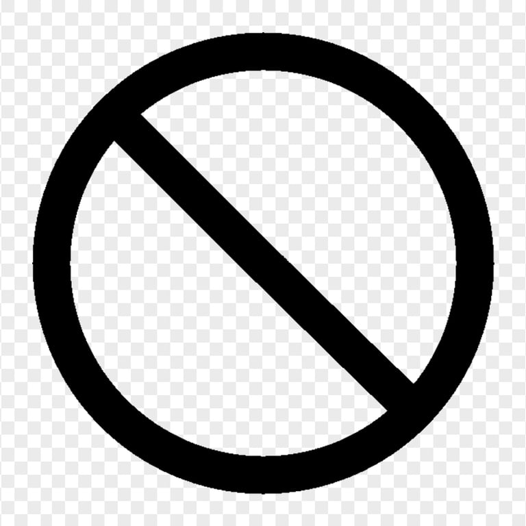 Download No Round Circle Symbol Sign White Icon PNG | Citypng