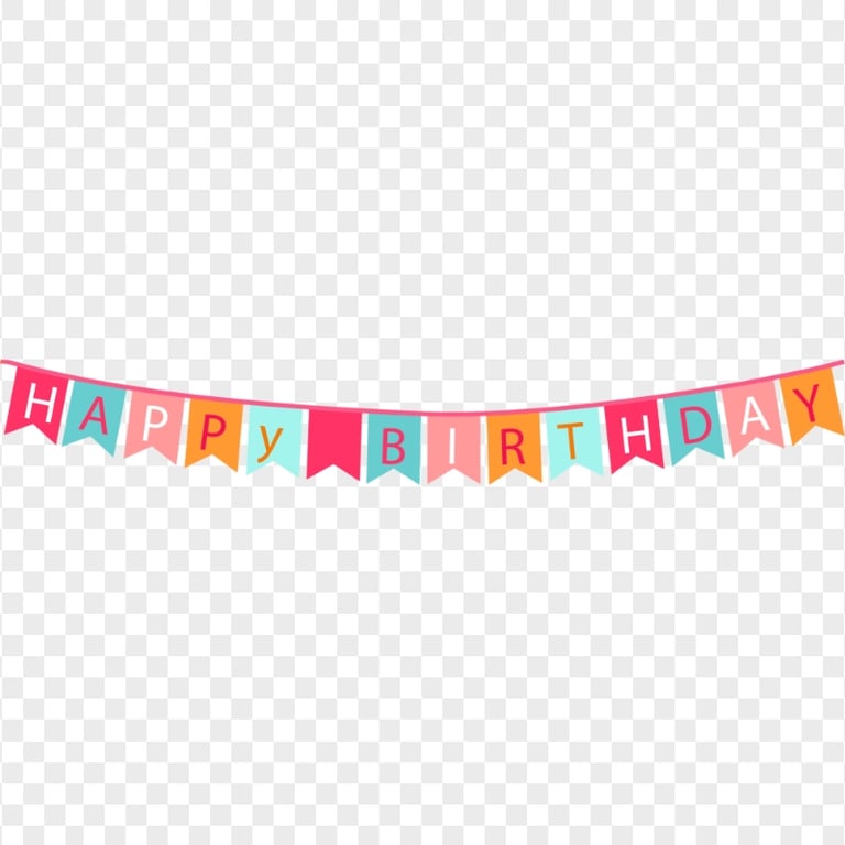 HD Colorful Happy Birthday Banner Pennant PNG | Citypng