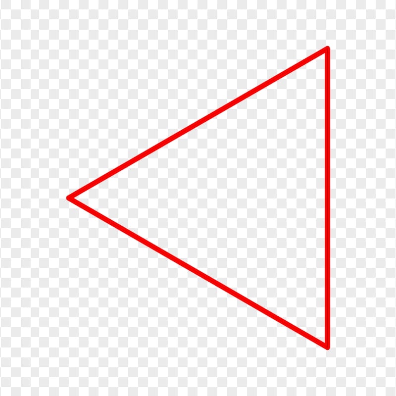 HD Red Outline Left Triangle PNG | Citypng