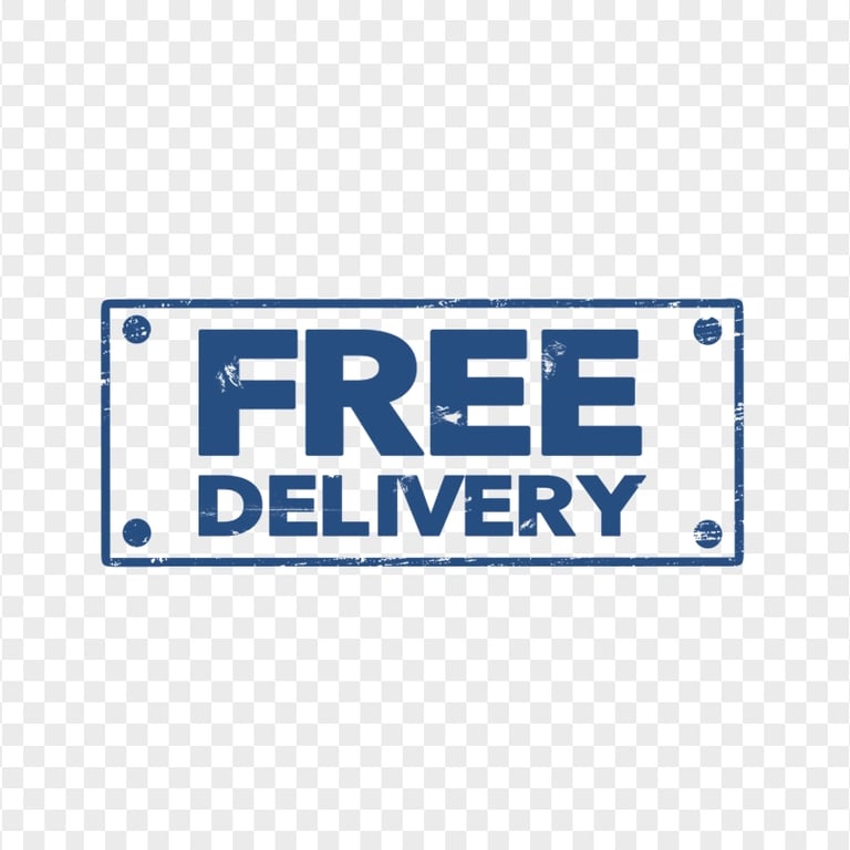 Blue Rectangular Free Delivery Stamp | Citypng