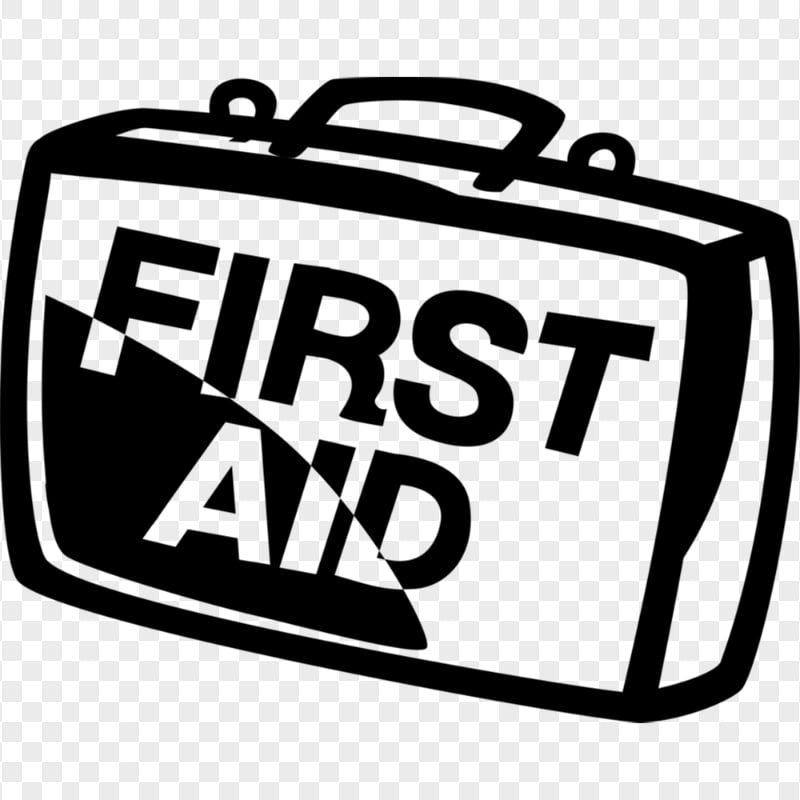Black Cartoon First Aid Kit Supplies Bag Icon | Citypng