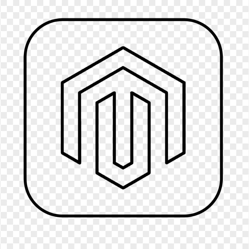 Magento Square Black Outline Logo Icon PNG | Citypng