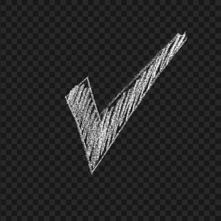 HD Hand Drawn Sketch White Tick Mark Icon Symbol Sign PNG | Citypng