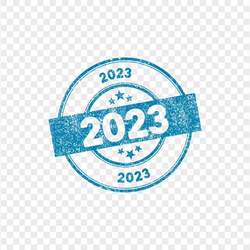 2023 Blue Round Year Date Stamp PNG | Citypng