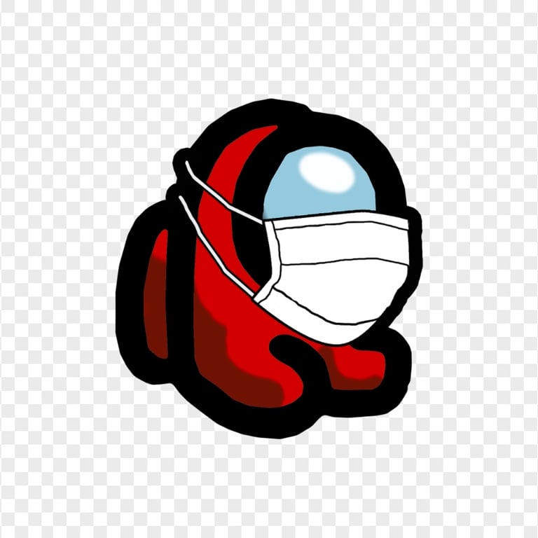 HD Red Among Us Mini Crewmate Character Baby Wearing Surgical Mask PNG ...