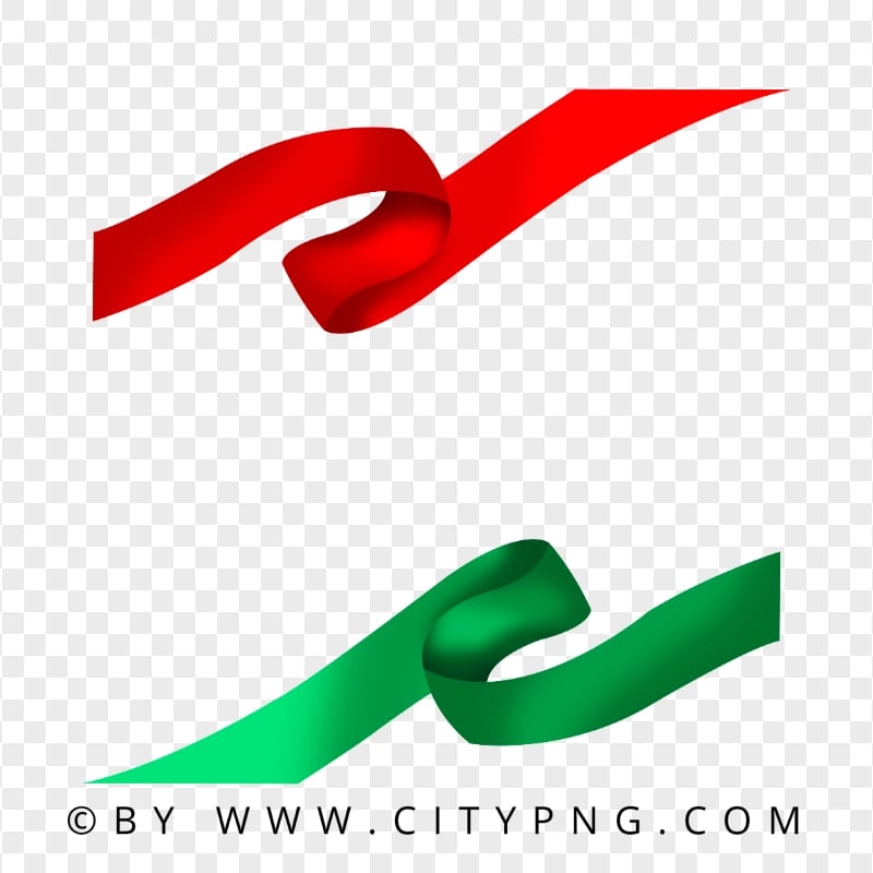 Red And Green Abstract Ribbons Transparent PNG | Citypng