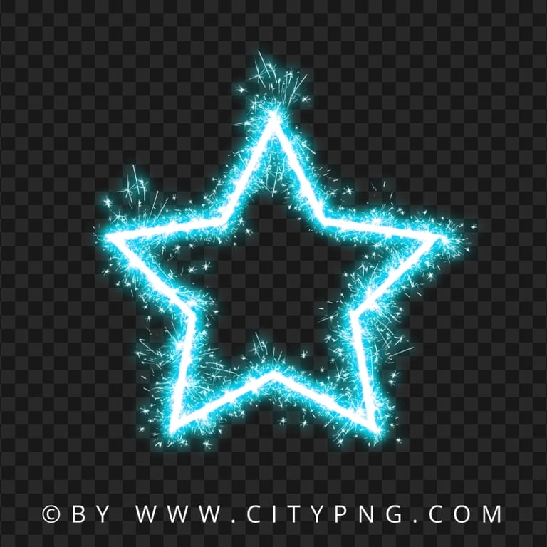 Blue Shining Sparkling Firework Star PNG Image | Citypng