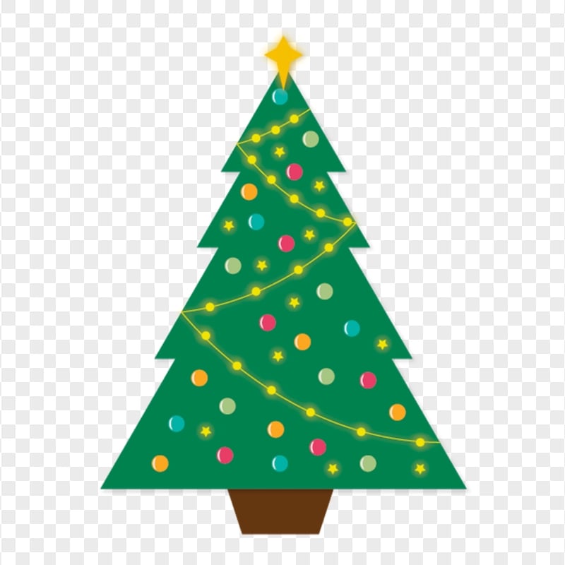 Vector Cartoon Christmas Tree Image PNG | Citypng
