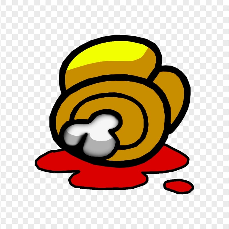 HD Yellow Among Us Crewmate Character Dead Body With Blood PNG | Citypng