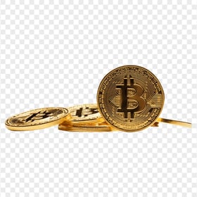 HD Two Gold BTC Coins Cryptocurrency PNG | Citypng